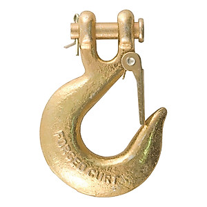 CURT 81960 3/8-Inch Forged Steel Clevis Slip Hook with Safety Latch, 24,000 lbs, 1-In Opening, 3/8" Pin