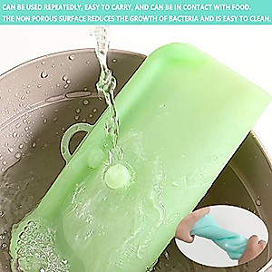 Reusable Storage Bags, 3 Pack Reusable Freezer Bags, Thickened Leakproof Record Date Time Reusable Silicone Bags For Cured Meats, Fruits, Sandwiches, Travel Supplies, Home Storage