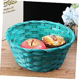 Ciieeo 1pc Egg Baskets Wicker Bread Serving Basket Picnic Basket Dollhouse Basket Toys Easter Storage Basket Candy Display Basket Bamboo Geometric Dish Snack Fruit Basket Child Manual