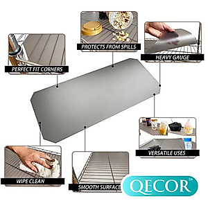 QECOR (Clear, 48" x 24" x 4) Heavy Duty Premium 0.76mm Wire Shelf Liners Set, Waterproof for Metal Rack Protector, Kitchen, Garage, Nonslip Mats for Tier Shelving Unit