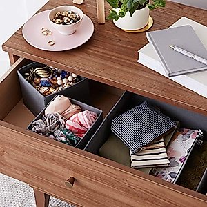 Amazon Basics Cloth Drawer Storage Organizer Boxes, Set of 6