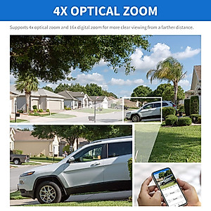 GW Security AutoFocus IP Camera System, 16 Channel 4K NVR, 16 x 5MP HD 1920P Dome POE Microphone Security Camera 4X Optical Motorized Zoom Outdoor Indoor Security System, AI Human Detection