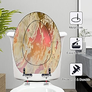 Elongated Toilet Seat natural marble texture seamless stone texture natural marble for Resin Toilet Seat Quietly Slow Close with Quick-Release Hinges Toilet Seat with Cover Easy to Clean Install