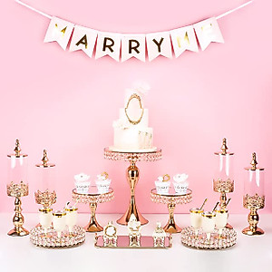 GNJINX 10PCS Gold Crystal Cake Stand - Elegant Display Tower for Cupcakes, Pastries & Candies - Perfect for Weddings, Birthdays, Baby Showers, Anniversaries & Christmas
