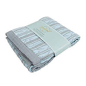 GRACED SOFT LUXURIES Softest Gentle Large Muslin Quilt, 47" x 47" Muslin Baby Receiving Blanket (Woodland Forest)