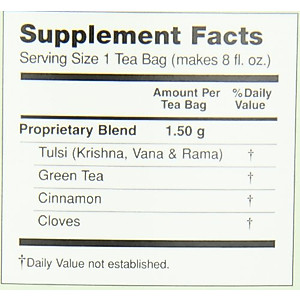 Davidson's Organics, Tulsi Spicy Green, 25-count Tea Bags, Pack of 6