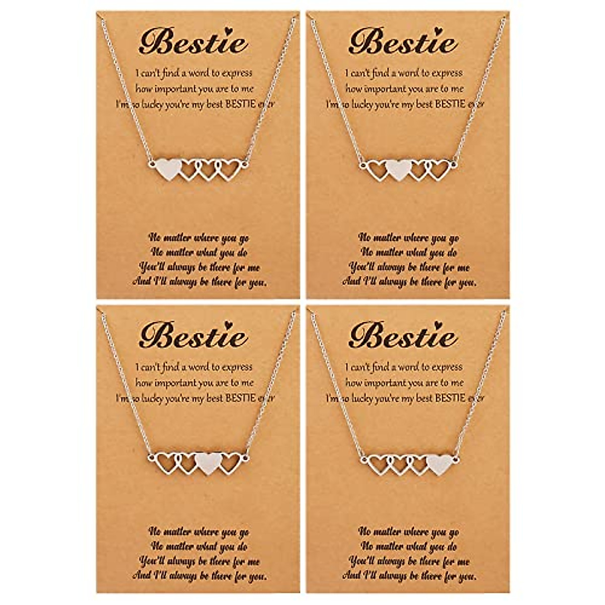 Best Friend Necklaces for 2/3/4/5 Sister Necklace for Girls Friendship Gifts Heart Matching Necklaces Bff Necklace Gifts for Friends Sisters