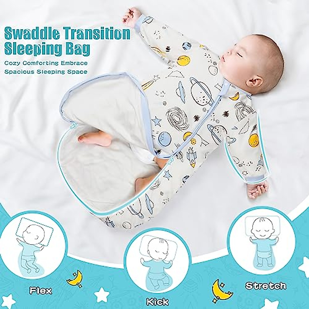 JoyKidom Unisex Baby Long Sleeve Sleep bag, Anti-Kick Wearable Blanket, Transitional Swaddle Sleep Sack, 0-18 Months, Side open, 2 Way Zipper (Pink)