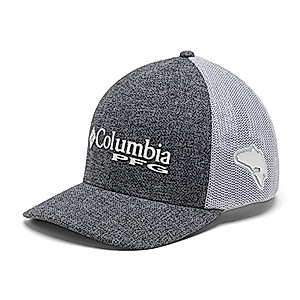 Columbia PFG Logo Mesh Ball Cap-Low Crown, Grill Heather/Cool Grey, Small/Medium