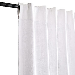 HOMIDATE Set of 2 Livingroom White Cotton Curtains - 50x108 Inch in Tab Top Style - Ideal and Elegant Style for Everyday Use, Bathroom, Window, and Room Décor