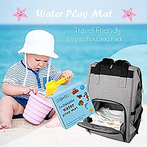 Fanuk Inflatable Tummy Time Baby Play Mat for Kids Infants as Fun Time Play Activity Center Your Baby's Stimulation Growth, blue