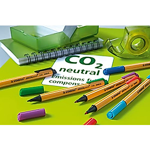 STABILO Eco-Friendly Fibre-Tip Sign Pen GREENpoint - Pack of 10 - Black