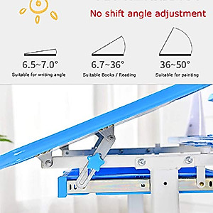 Articles for daily use Children's Study Desk and Chair Set, Height-Adjustable, Multi-Function and Liftable Study Desk, Bookshelf with LED Light, Student Writing Desk with Pull-Out Drawer
