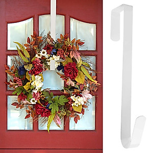 Super Z Outlet Metal Home Over The Door Wreath Hanger for Bathroom, Bedroom, Coats, Towels (15") (White)