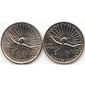 2022 P,D American Women, Washington Maya Angelou 2 Coin Set, P and D Quarter Uncirculated