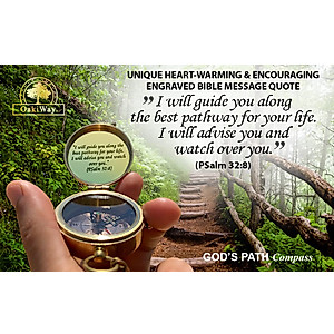 God's Path Compass - Religious Gifts for Men, Baptism Gift for Teenage Boys, Christian, Catholic, Communion, Confirmation, Graduation, Sentimental & Inspirational Present - Greeting Card Included