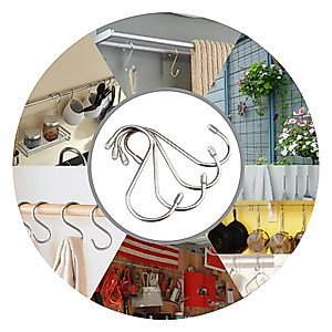 Evob 20 Pack 3.4" S Shaped Hooks Stainless Steel Metal Hangers Hanging Hooks for Kitchen, Work Shop, Bathroom, Garden