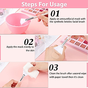 Patelai 14 Pieces Fan Brushes Applicator, Mask Brushes for Facial Makeup Tools for Face Cosmetic(White)