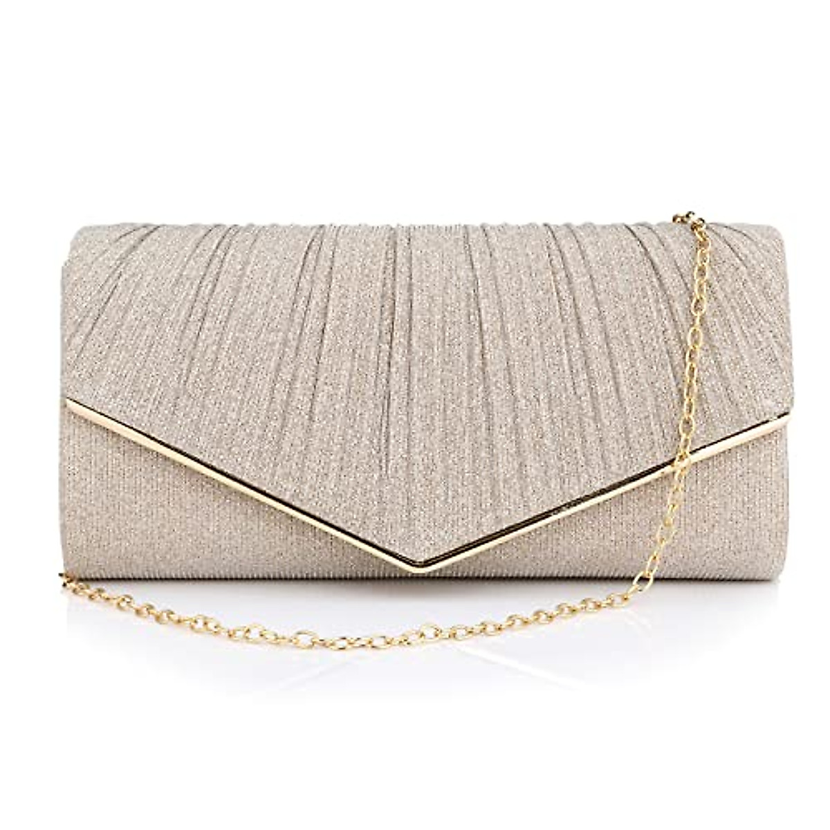 BWKUNOLF Clutch Purse Envelope Clutch Purses Evening Bag Evening Purses Clutches,Women Handbags Shoulder Bag Crossbody Bags for Formal Wedding Party Prom Banquet (Gold)