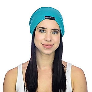 Grace Eleyae GE Women's Satin Lined Sleep Cap Slap Silky Beanie Soft Smooth & Stylish Hair Care Hat (Fall Teal)