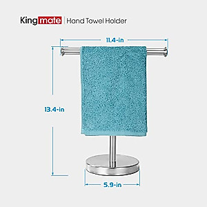 Kingmate Hand Towel Holder Stand, Towel Rack with Stainless Steel Base, Rust-Proof Jewelry Stand (Brushed Nickel)