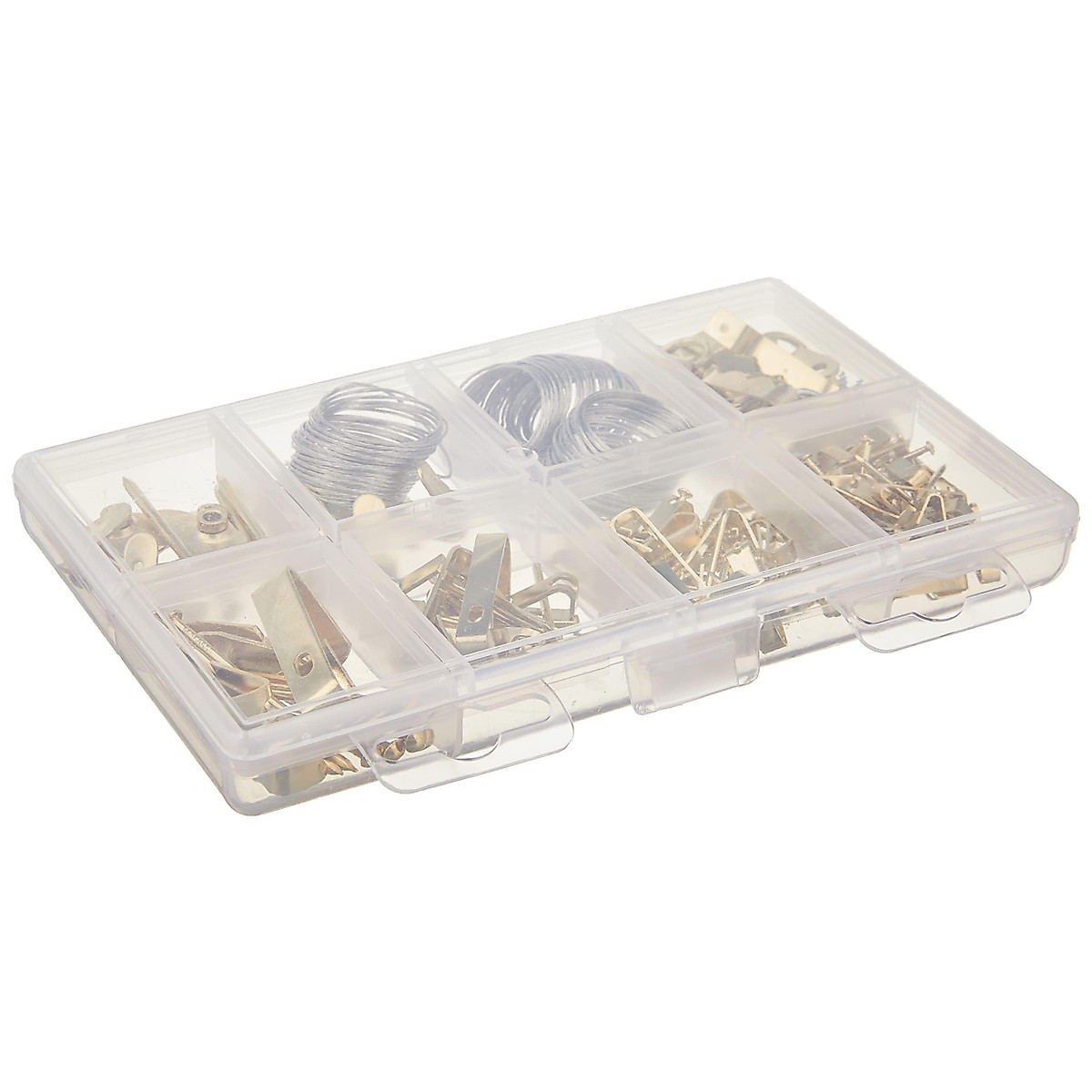 Amazon Basics Picture Hanging Assortment Kit, Brass, 220 Piece Set