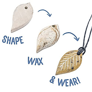 Studiostone Creative DIY Arts & Crafts Carving Kit Kids Adults Leaf Pendant Jewelry Sculpture Soapstone