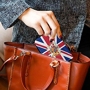 Slim Minimalist Soft Leather Mini Case Holder Organizer Wallet for Women Men London British Flag National Emblem