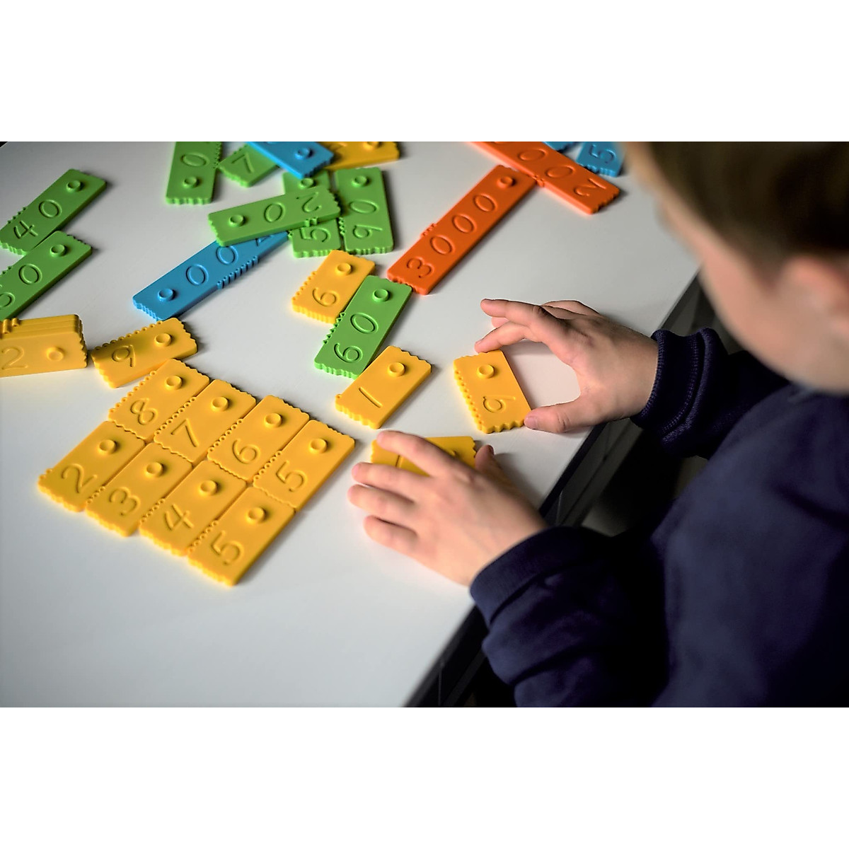 Newmero Bricks - Place Value Manipulatives & STEM Toys for Kids Aged 3-9 | Hands-On Math Learning Resources for Preschool, Kindergarten, First, Second, and Third Grade | Fun Math Games