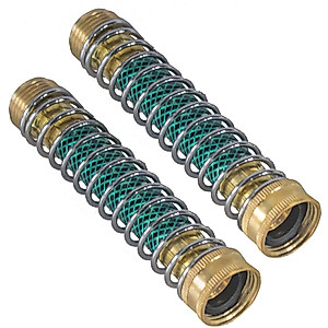 tiandao qin Garden Hose Extension Adapter 3/4" Brass Hose Spring Flexible Hose Protector,Garden Hose Extender Hose Protector 4PC with 8 Washer for Winterize RV Motorhome Boat Camper Travel Trailer