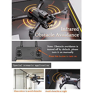 Drone with Camera for Adults Kids, 1080P HD FPV Camera Drones, 90° Adjustable Lens, Gestures Selfie, One Key Start, 360° Flips, 2 Batteries, RC Quadcopter Helicopter Toy Gift for Boys Girls