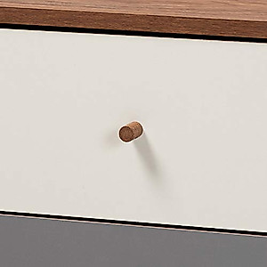 Baxton Studio Halden Sideboards and Servers, Walnut Brown/Grey