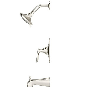 Pfister Weller Tub and Shower Trim Kit (Valve Sold Separately), Single Handle, Brushed Nickel Finish, LG898WRK