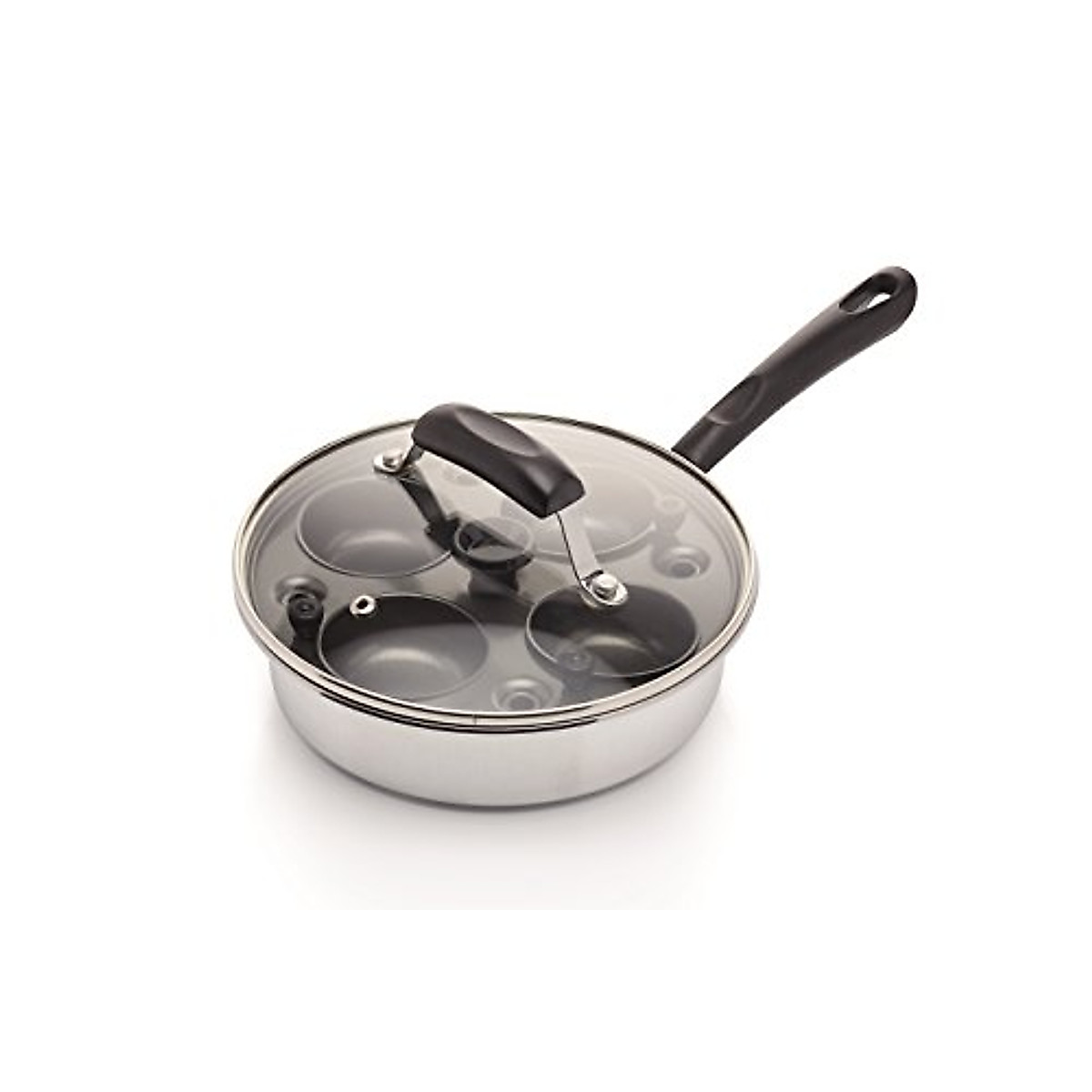 KitchenCraft 4 Egg Poacher Pan, Induction Safe, Carbon Steel, 21 cm