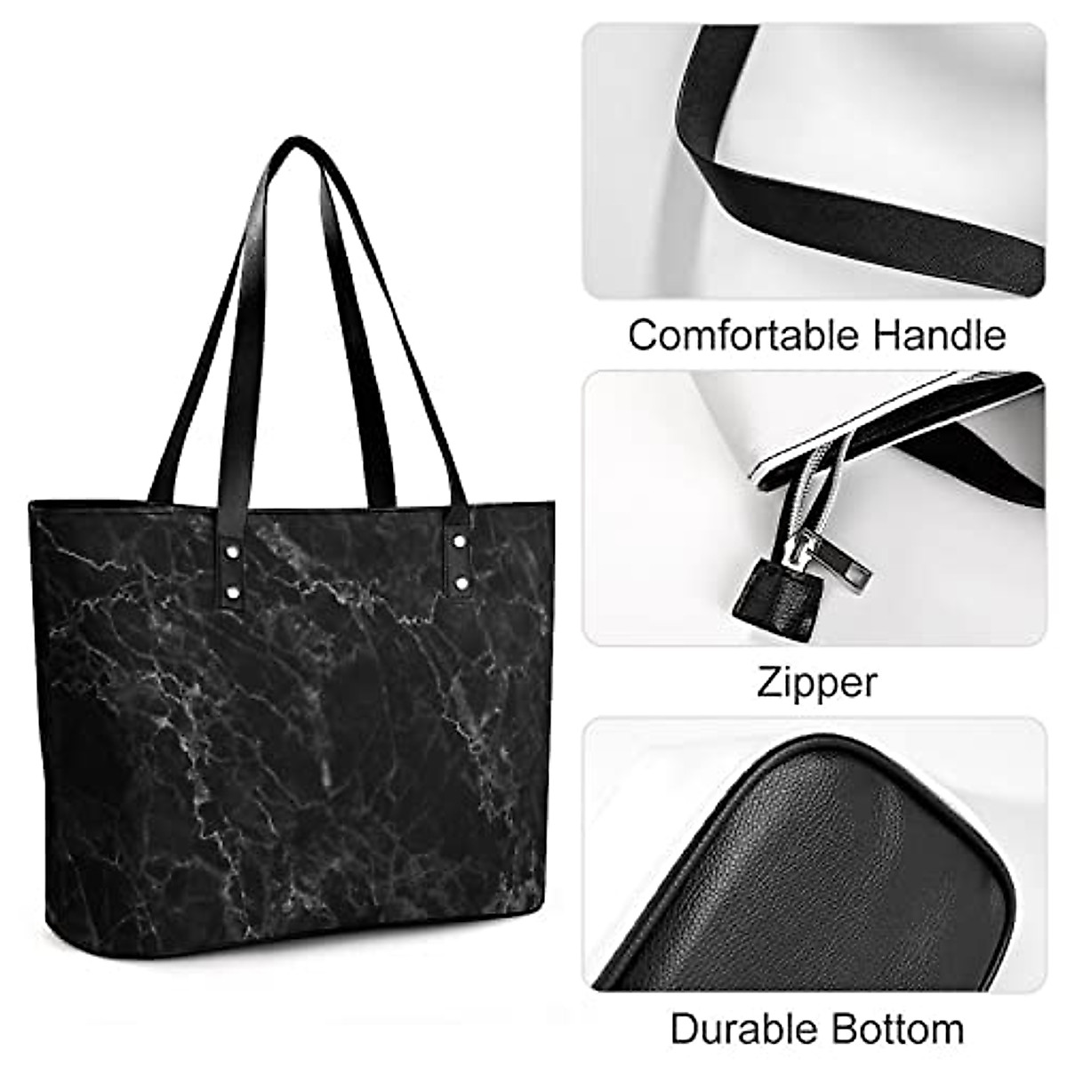 Womens Handbag Marble Texture Leather Tote Bag Top Handle Satchel Bags For Lady