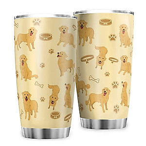 WmhrYpzhL Golden Retriever Dog Travel Mug Funny Dog Coffee Mug Stainless Steel Insulated Tumbler For Ice Drinks＆Hot Beverage Gifts Golden Retriever