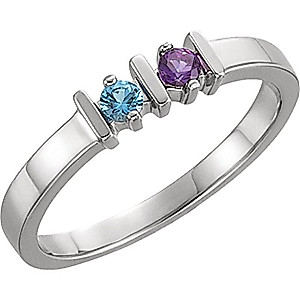 Family Mothers Ring 2 to 6 Birthstones 10k Yellow or White Gold