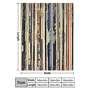 Classic Rock Vinyl Records Flannel Fleece Throw Blankets 50"X40" Lightweight Fluffy Winter Fall Blanket Cozy Soft Fuzzy Plush Home Decor for Couch Bed Sofa Bedroom Living Room Travel