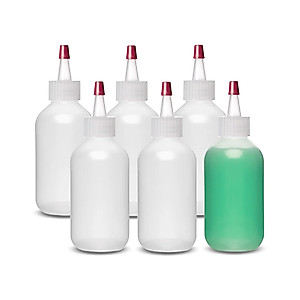 ljdeals 4 oz Plastic Squeeze Bottles with Yorker Caps, for condiments, glues, paints, craft, sauce and more…Pack of 6, BPA Free, Made in USA