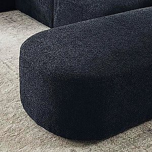 L-Shaped Comfy Cute Sectional Sofa Couch DIY Combination w/3 Single Seats and Movable Ottoman, Modern Convertible Modular Sofa&Couch Cloud Deep Seater Sofá