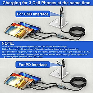 100W USB C Multi Charging Cable 3M/10Ft [Apple MFi Certified]5-in-1 USB A/USB C to Micro USB+Lightning+Type C Fast Charging Cable,Nylon Braided Universal Charging Cable for Android/iPhone/Laptop/i Pad