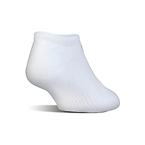 Under Armour Unisex-Adult Cotton No Show Socks, Multipairs, White/Gray (6 Pairs), Large