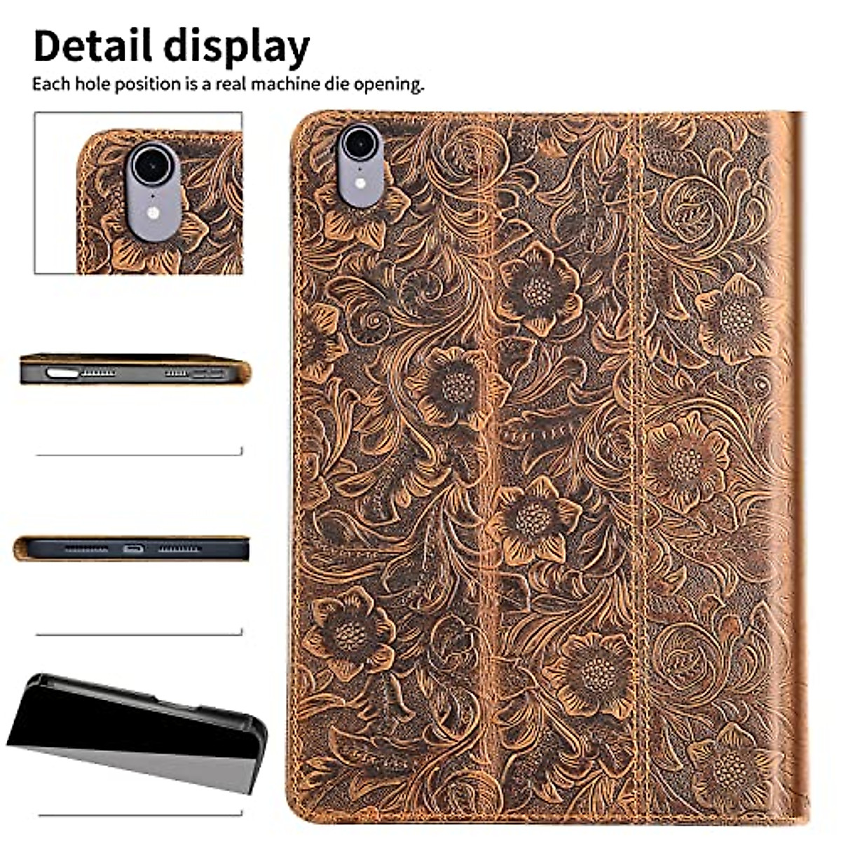 Gexmil for Ipad Mini 6 CASE 8.3 inch Case 2021,Genuine Leather Ipad Mini 6th Generation Cover,Made from Real Leather Cowhide(Brown)