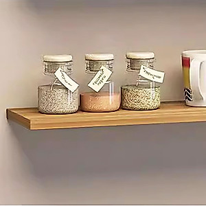 HM&DX Floating Shelf Wooden Floating Shelves for Wall,Modern Wall Mounted Shelves Floating Shelfs for Living Room Study Room Office,Wood Display Shelf Shelf Decor(39.4" L x 5.9" W x 29.5" H, Yellow)