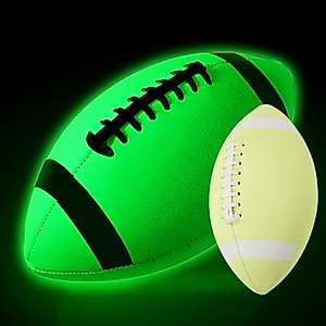 Chalyna 2 Pieces Glow in The Dark Footballs, Light up Football Game, Small Luminous Sports Balls Gifts Youth Size for Boys, Teens and Adults