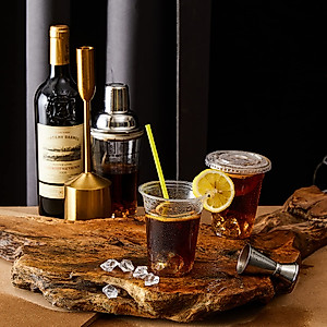 Lullaby 200 Pack Disposable Clear Solo Cups, 12oz Crystal Clear Plastic Cups Bulk, PET Drinking Cup for Water, Juice, Soda, Ice Coffee, Ideal for Party, Wedding and Daily Use