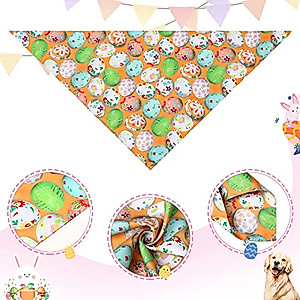 6 Pcs Dog Easter Costumes Set Include Dog Bunny Ears Dog Tutu Cute Dog Bandana Handcrafted Tutu Dog Costume for Easter Hunt Party Supplies Medium Large Dogs Cats Puppy Party Accessory