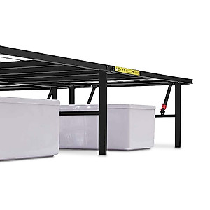 Amazon Basics Foldable Metal Platform Bed Frame with Tool Free Setup,14 Inches High, Queen,Black