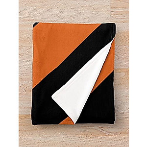 Princeton New Jersey Black & Orange Team Color Stripes Cute Pattern Print Sherpa Fleece Blanket Super Soft Blankets & Throws for Couch Warm Plush Throw Blanket Chair Sofa Fuzzy Cozy Blanket - Customi