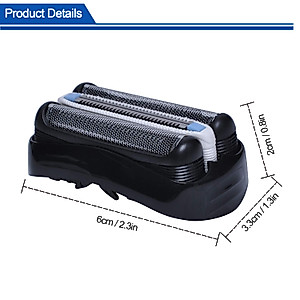 32B Foil & Cutter Shaver Replacement Part for Braun Series 3, Compatible with Braun 310S 320S 330S 340S 360S 380S 350CC 370cc-4 390cc-4 Shaver Foil Cartridge Cassette Head